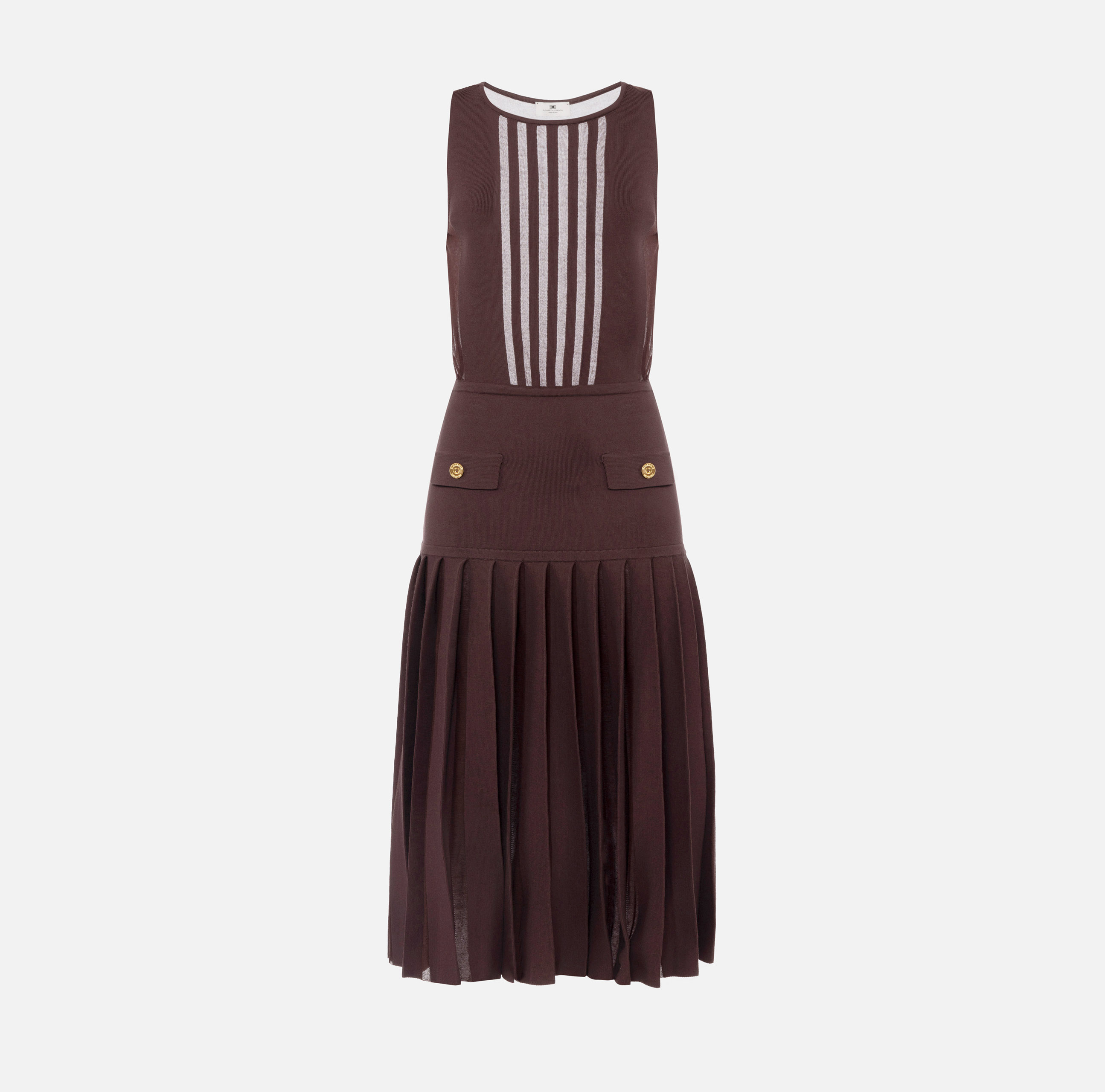 Knit dress with transparency details | Elisabetta Franchi® Outlet