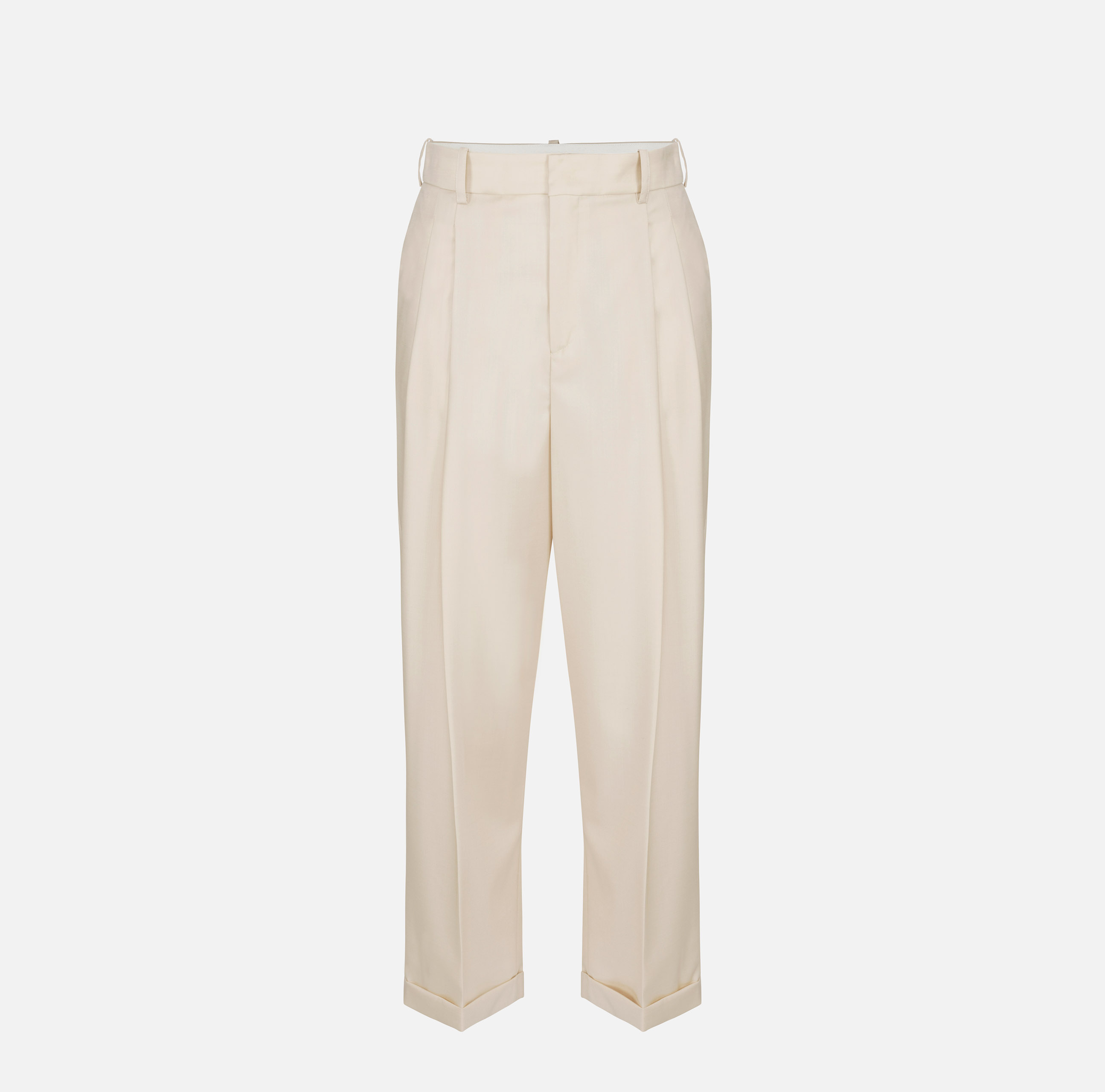 Turned-up trousers in cool wool with darts | Elisabetta Franchi® Outlet