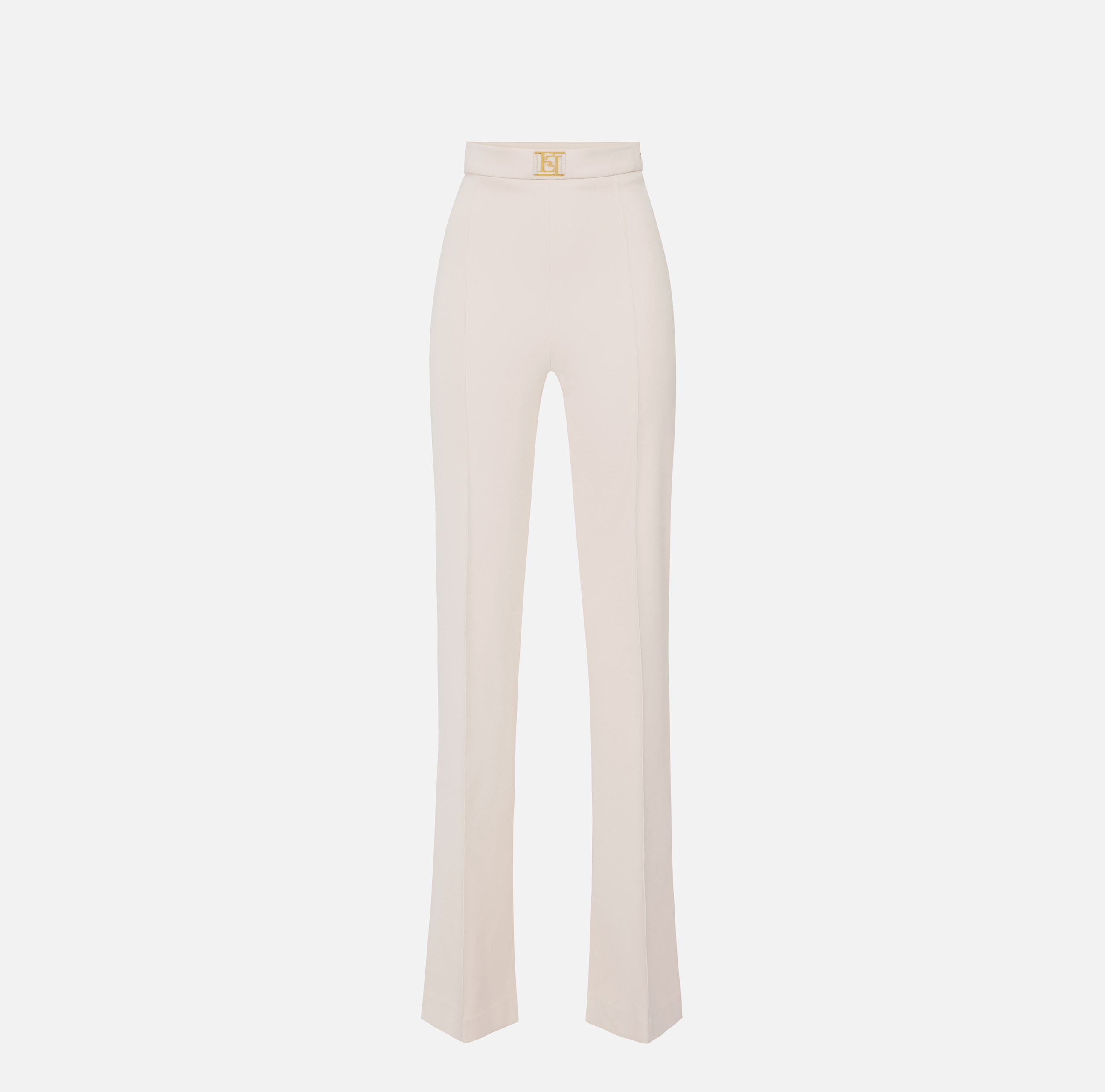 Pantalón palazzo de crepé elástico | Elisabetta Franchi® Outlet