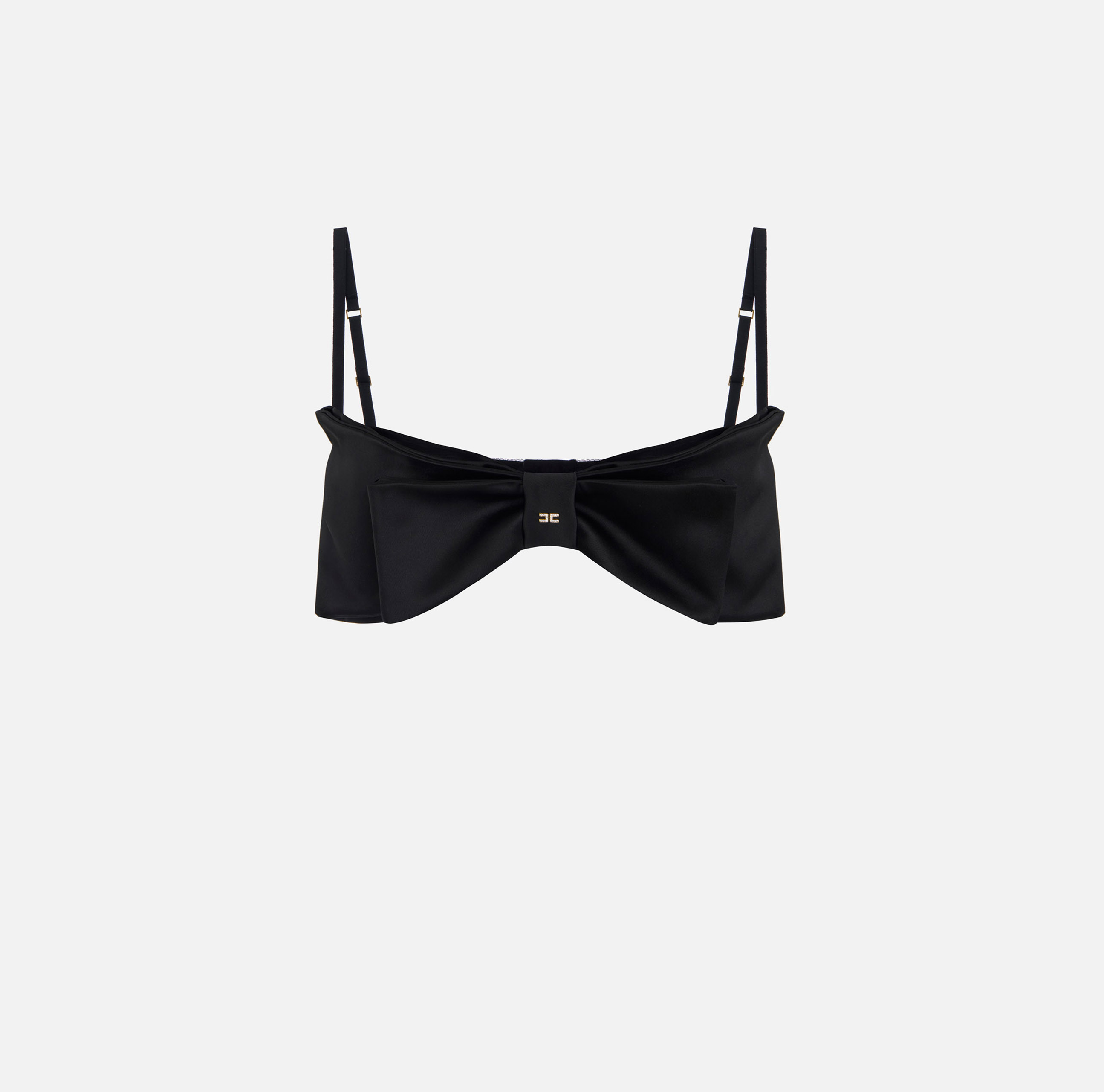 Bra in duchesse satin with bow | Elisabetta Franchi® Outlet