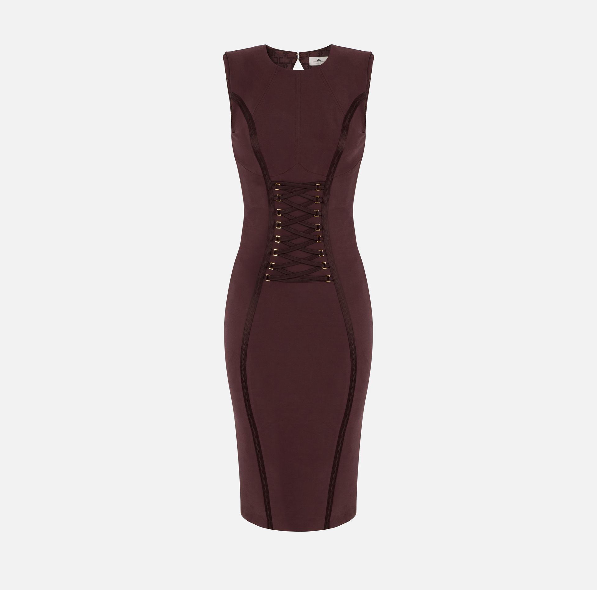 Robe en crêpe stretch avec lacets croisés | Elisabetta Franchi® Outlet